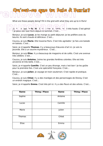 Paris monuments and Olympic Games activities | Teaching Resources