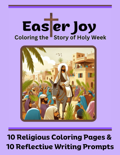 Easter Joy: 10 Religious Coloring Pages & 10 Reflective Writing Prompts ...