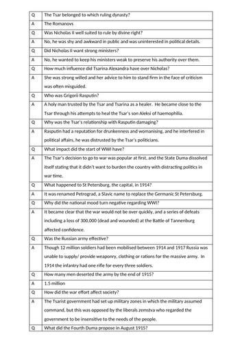 Events of the 1917 Revolution | Teaching Resources