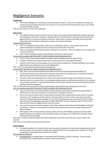 Alevel Law - Tort Scenarios: Negligence | Teaching Resources Alevel Law - Tort Scenarios: Negligence | Teaching Resources