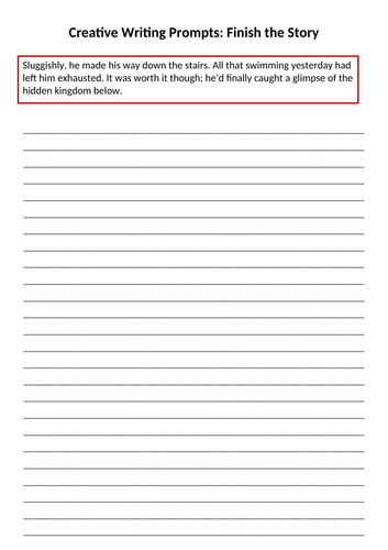Creative writing - finish the story | Teaching Resources