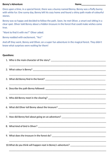 Short stories with comprehension questions | Teaching Resources