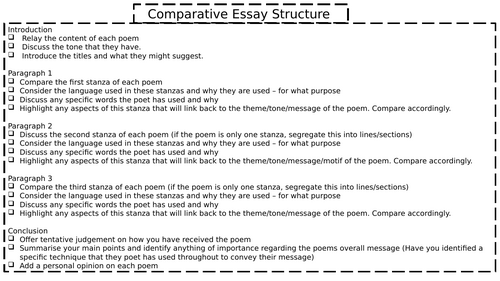 Comparative Essay Structure - Poetry | Teaching Resources Comparative Essay Structure - Poetry | Teaching Resources