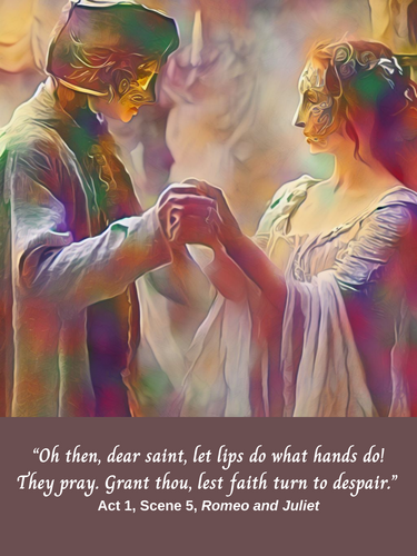 4th Large Romeo and Juliet Meet at Masked Ball Poster 18X24 with quote ...