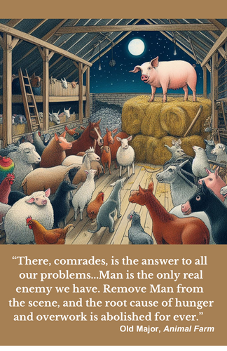 Animal Farm (Old Major's speech) Poster 11X17 with quote | Teaching ...