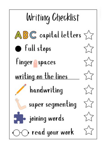 KS1 Writing Checklist | Teaching Resources