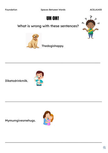 Foundation: Spaces Between Words | Teaching Resources Foundation: Spaces Between Words | Teaching Resources