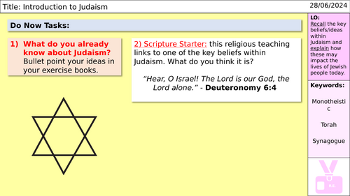 Judaism KS3 Entire Unit of Work | Teaching Resources