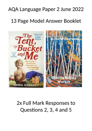 AQA Language Paper 2 June 2022 Model Answer Booklet | Teaching Resources