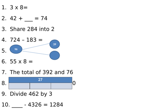 Year 3/4 Daily Maths Revision Question | Teaching Resources