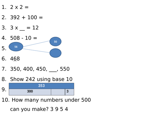 Year 3/4 Daily Maths Revision Questions | Teaching Resources