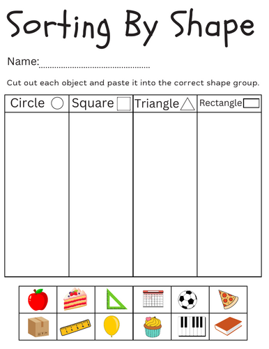 Sorting Kindergarten Worksheets Shape Sorting Worksheet Packet Mamas