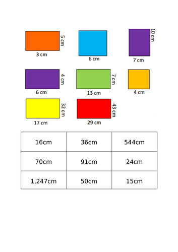 Year 4/5/6 match up perimeter activity | Teaching Resources