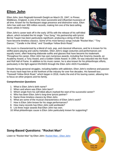 Elton John - Cover lesson | Teaching Resources Elton John - Cover lesson | Teaching Resources