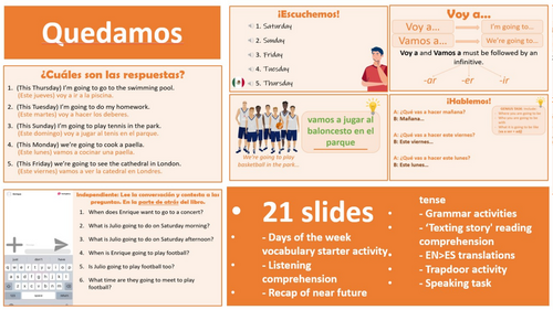 2026 Spanish AQA GCSE Module 1.3 - Quedamos | Teaching Resources