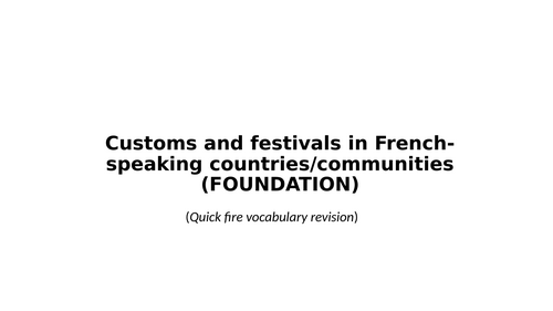 AQA GCSE French (F) - Quickfire Vocab | Teaching Resources
