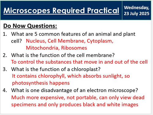 Microscopes Required Practical | Teaching Resources