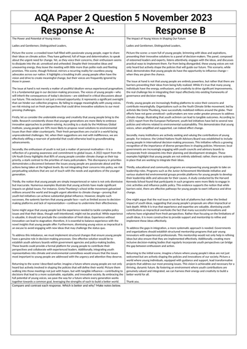 AQA Language Paper 2 November 2023 Model Answers Environmental Issues ...