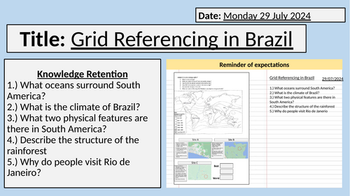Grid Referencing in Brazil - KS3 (Key Stage 3) | Teaching Resources