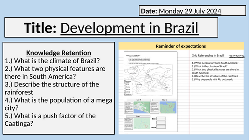 Development in Brazil - KS3 (Key Stage 3) | Teaching Resources