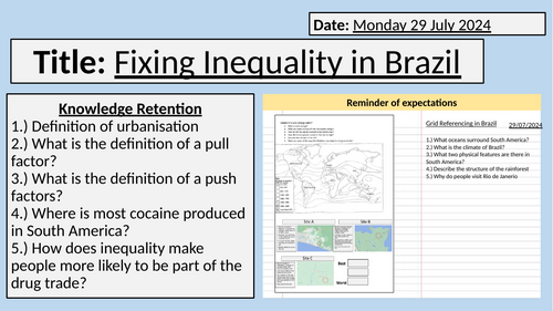 Fixing Inequality in Brazil - KS3 (Key Stage 3) | Teaching Resources