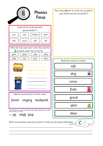 Phonics Focus Worksheets | Teaching Resources