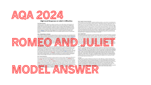 AQA Romeo and Juliet 2024 Model Answer | Teaching Resources