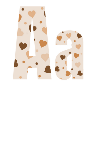 Neutral heart themed display letters | Teaching Resources