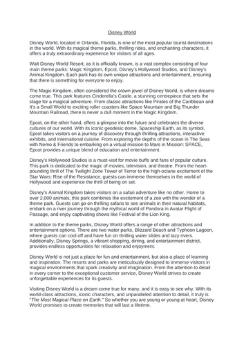 Disney World Comprehension | Teaching Resources