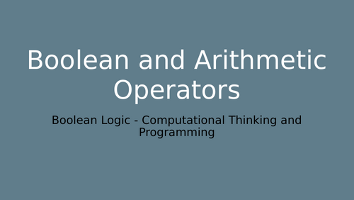 Boolean Logic Teaching Resources