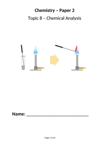 Revision Booklet with Answers - Chemical Analysis - Topic 8 - GCSE AQA ...