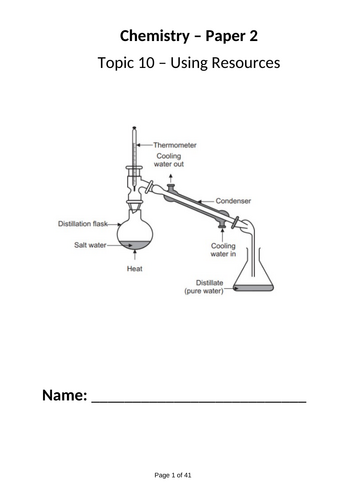 Revision Booklet with Answers - Using Resources - Topic 10 - GCSE AQA ...