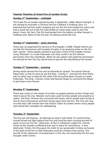 The Great Fire of London Unit of Work | Teaching Resources