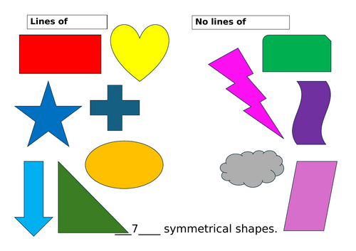 Symmetry cut outs and worksheet | Teaching Resources