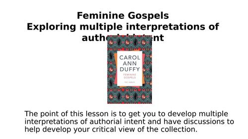 Feminine Gospels exploring multiple interpretations | Teaching Resources