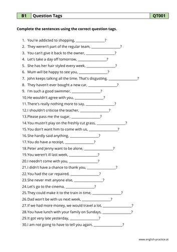 Question tags | Teaching Resources