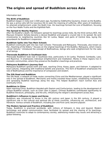 The origins and spread of Buddhism across Asia | Teaching Resources