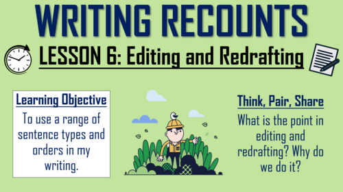 Recount of a Journey - Lesson 6 - Editing and Redrafting! | Teaching ...