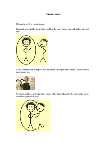 Personal space social story | Teaching Resources