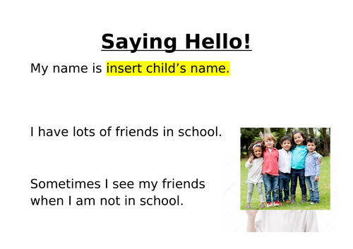 Saying hello social story | Teaching Resources