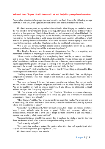CIE A2 Pride and Prejudice Vol 1 Ch 11 to 17 9 x passage based qu with ...
