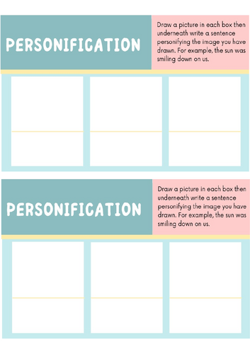 Personification Worksheet | Teaching Resources
