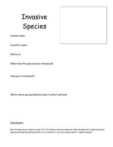 Invasive Species Case Study | Teaching Resources
