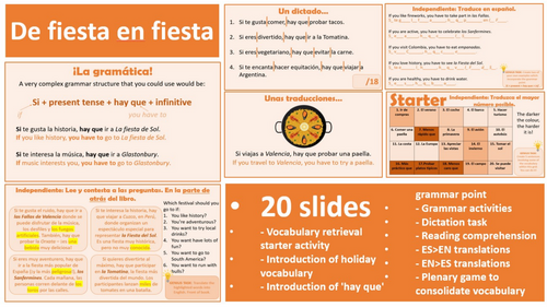 2026 Spanish AQA GCSE Module 2.2 - De fiesta en fiesta | Teaching Resources