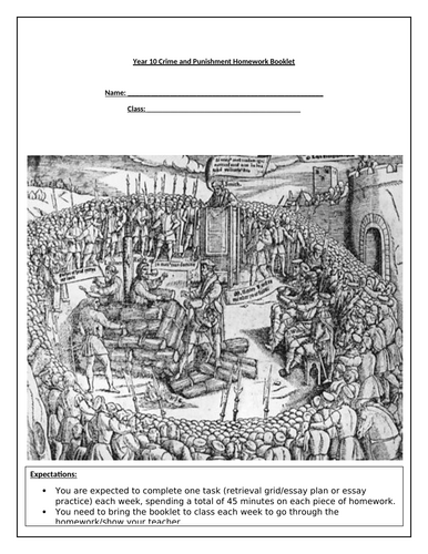 GCSE Edexcel Crime and Punishment Homework Booklet | Teaching Resources