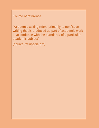Source of reference_academic writing | Teaching Resources