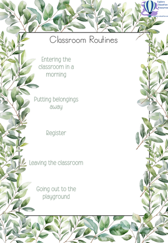 Classroom Routines - Template | Teaching Resources