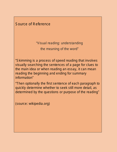 Source of Reference_ visual reading | Teaching Resources