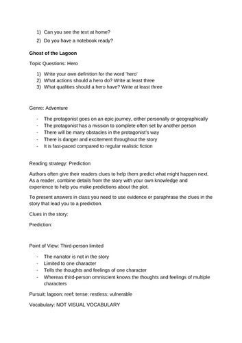 Ghost of the Lagoon by Armstrong Sperry study guide | Teaching Resources