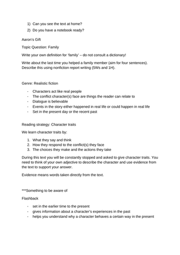 Aaron's Gift by Myron Levoy study guide | Teaching Resources